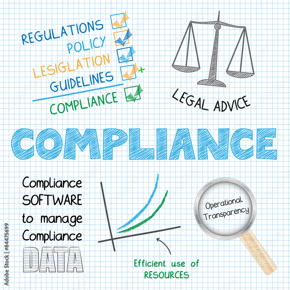 COMPLIANCE vector graphic notes vector de Stock | Adobe Stock