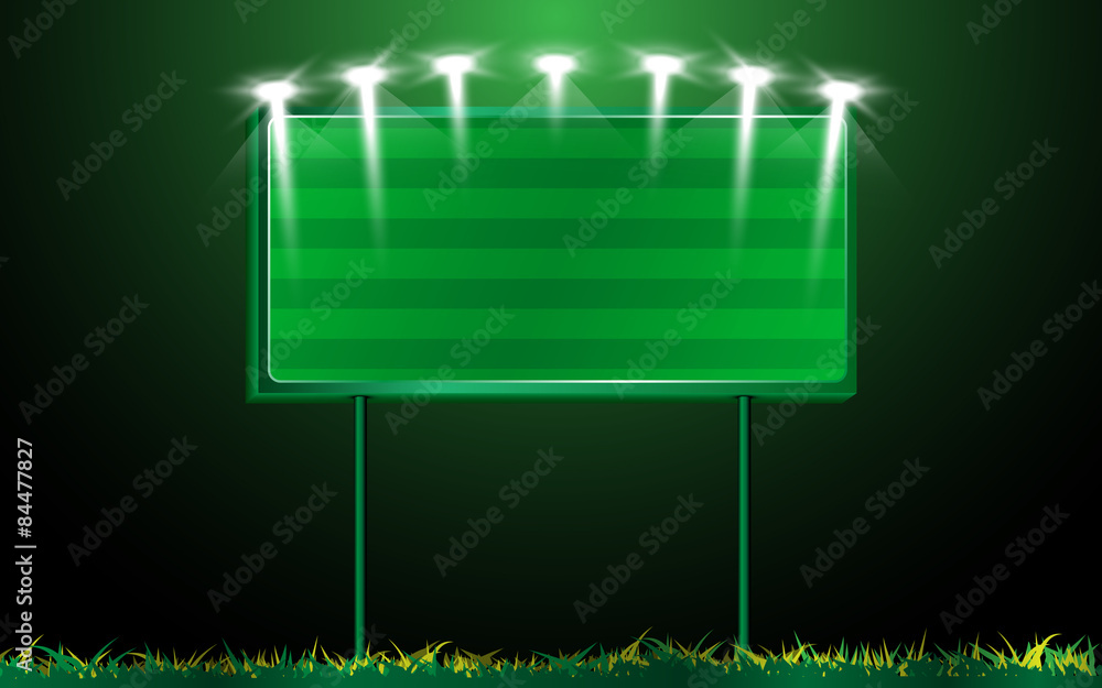 vector scoreboard and grass background Stock Illustration | Adobe Stock