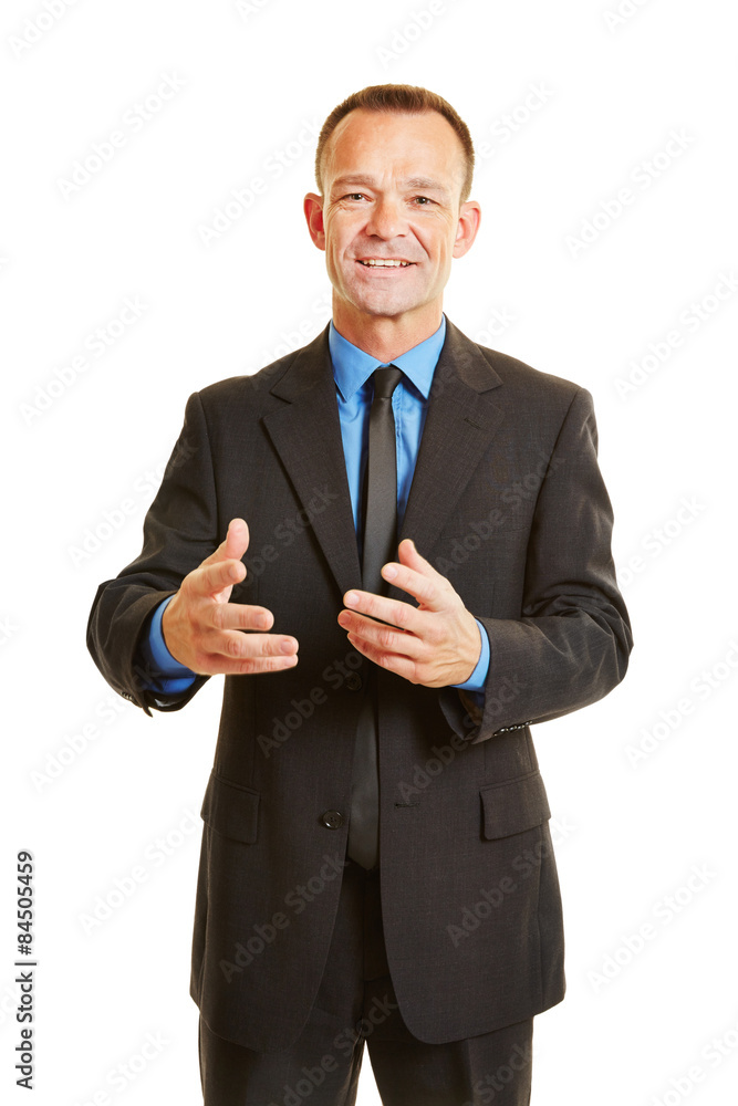 Geschäftsmann redet bei Präsentation Stock Photo | Adobe Stock