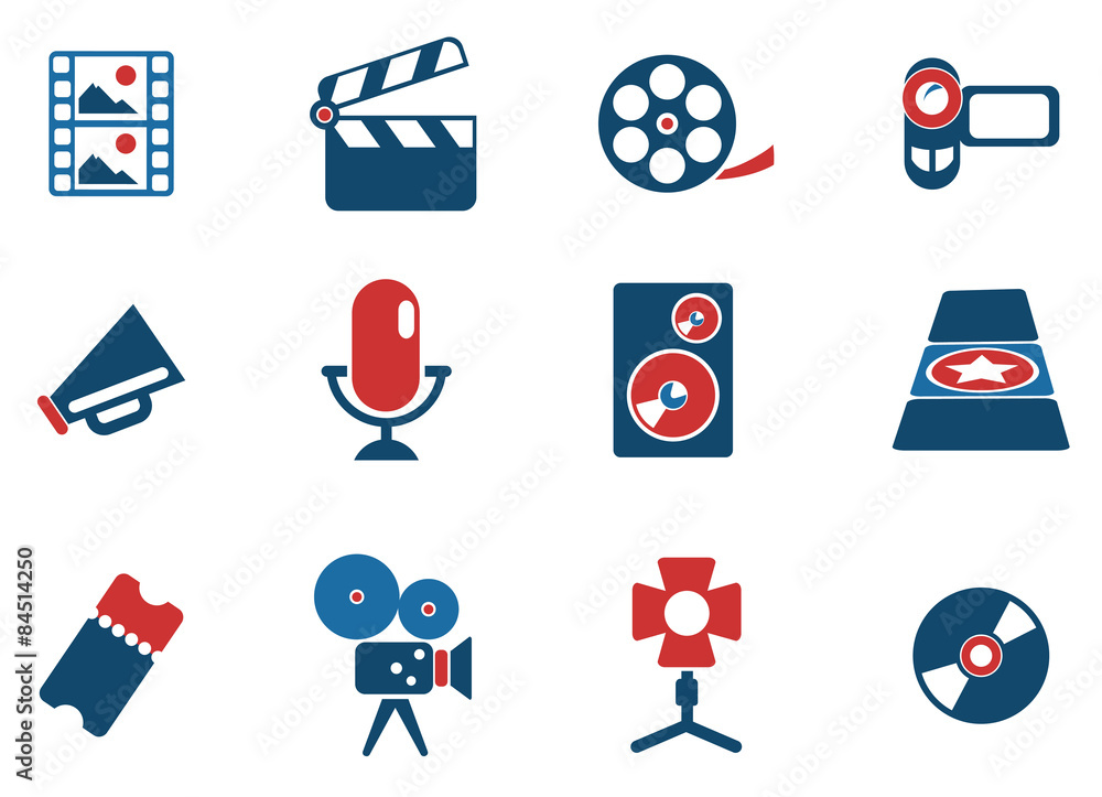 Film Industry Icons Stock Vector | Adobe Stock