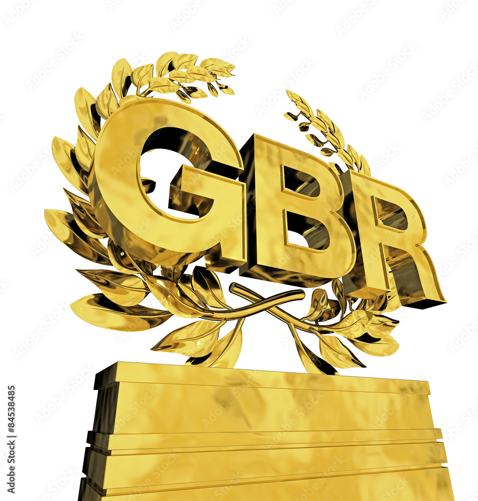 GBR mit goldenem Lorbeerkranz auf Podest Stock Illustration | Adobe Stock