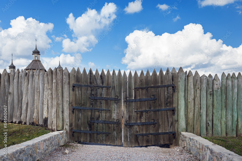 Old wooden gates. wood texture. Background for design Stock Photo ...