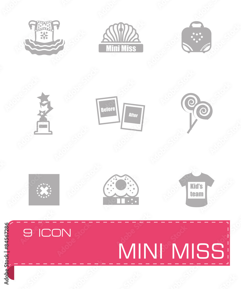 Vector Mini Miss icon set Stock Vector | Adobe Stock