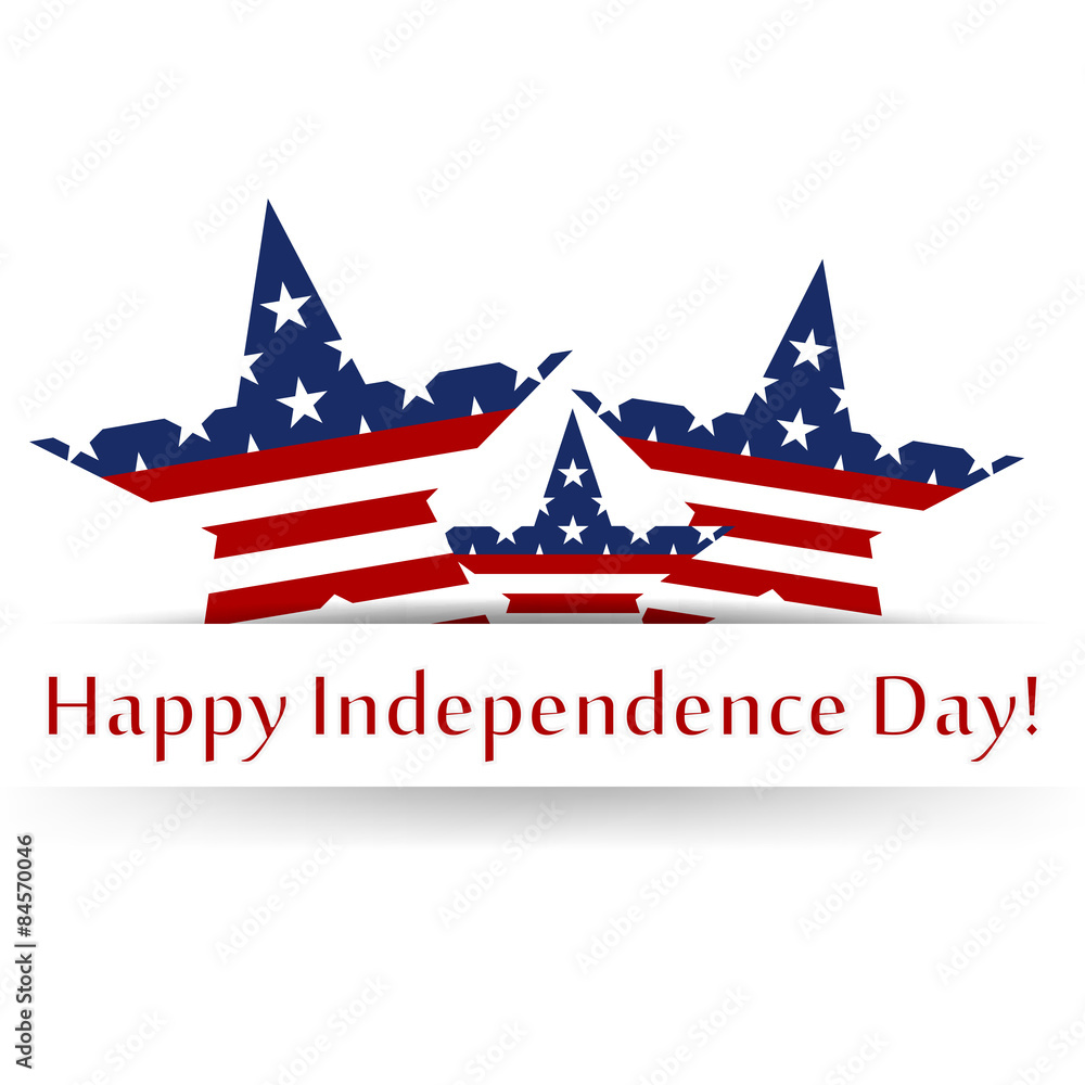 Independence day card over white background Stock Illustration | Adobe ...