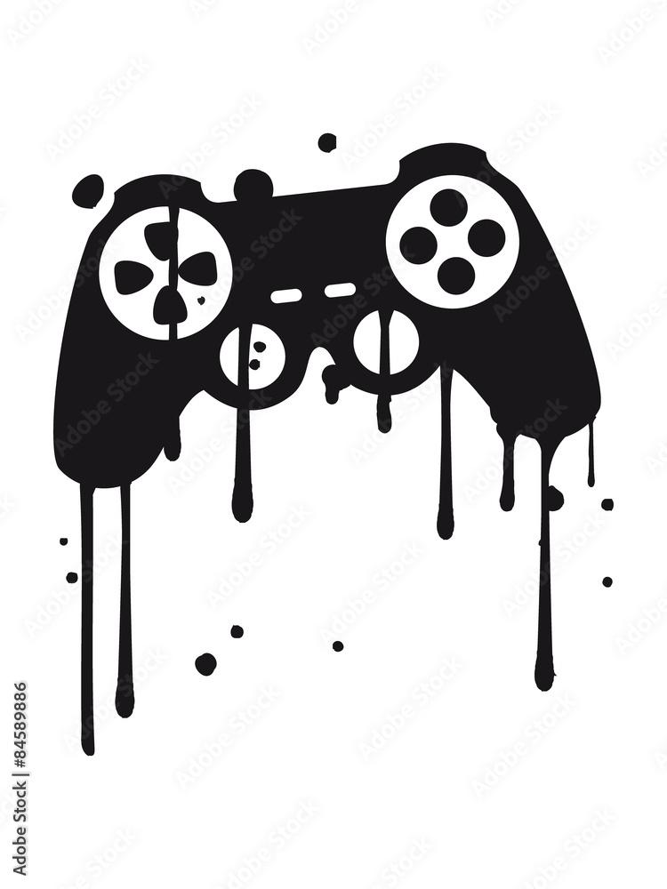 controller graffiti drip klex color splash Stock Illustration | Adobe Stock