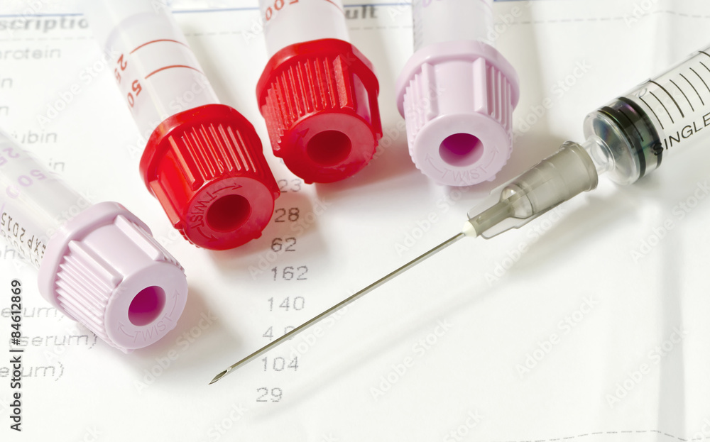 blood tube and syringe Stock Photo | Adobe Stock