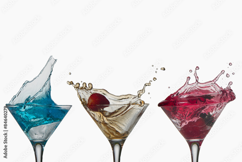 cocktail splash collection isolated on a white background.free cups ...