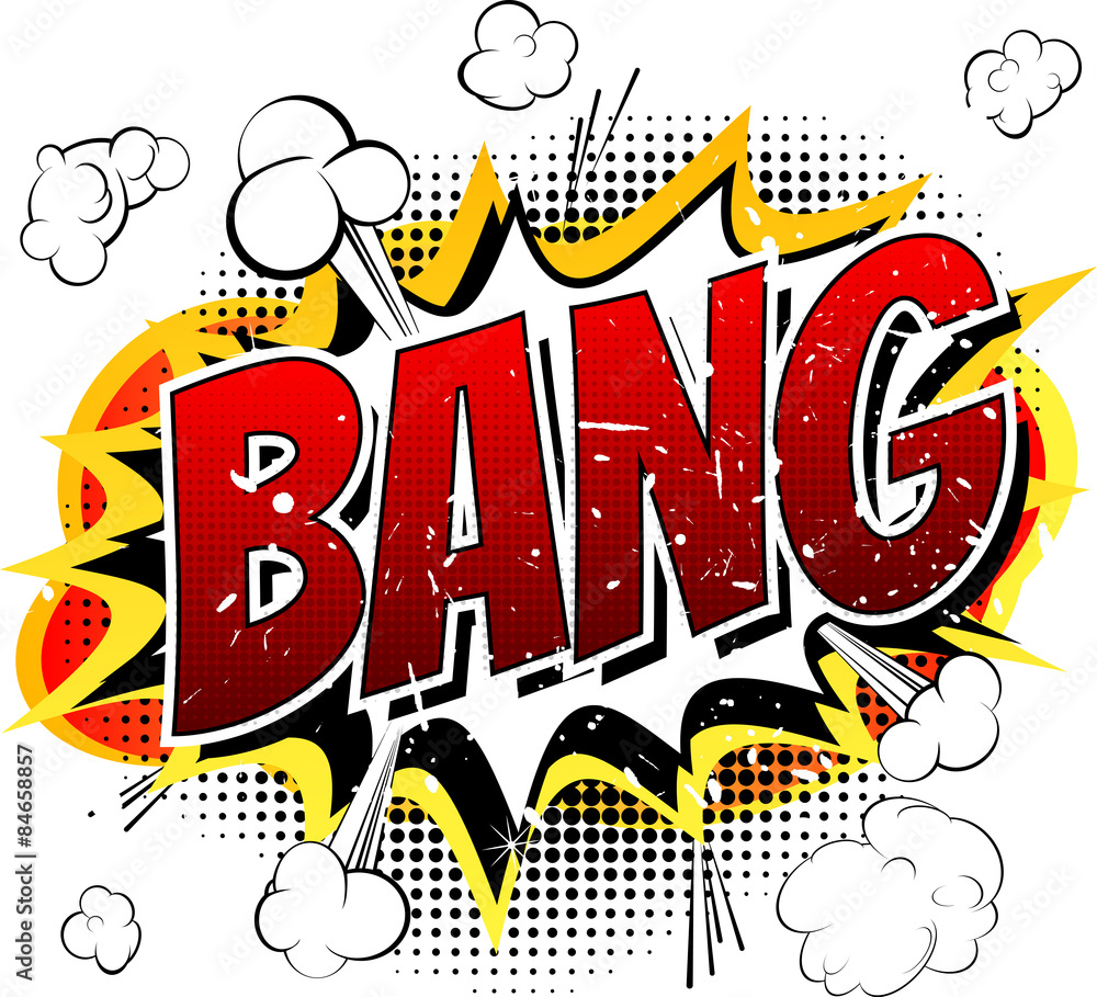 Bang - Comic book, cartoon explosion isolated on white background ...