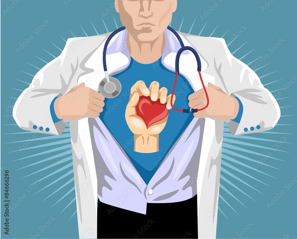 Doctor superhero. Vector flat illustration Stock Vector | Adobe Stock