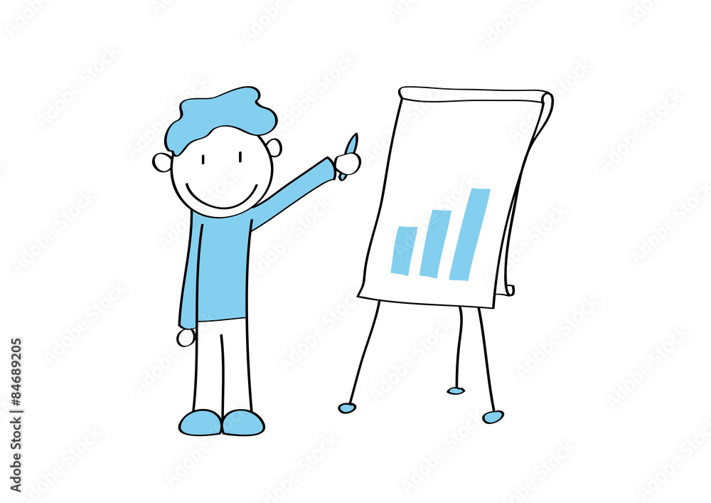 Strichmännchen Präsentation vector de Stock | Adobe Stock