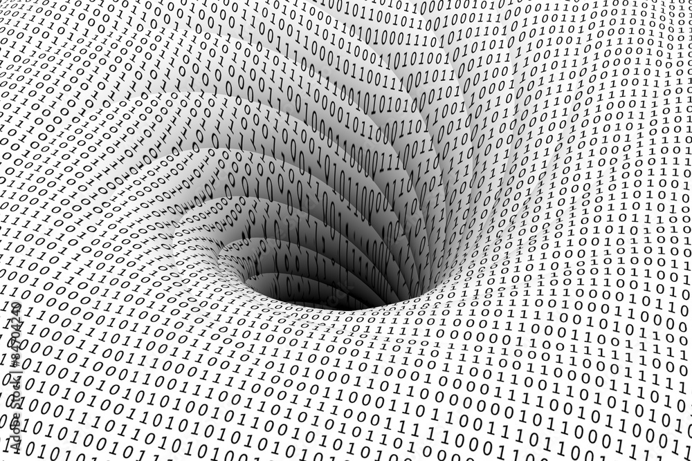 binary code is pulled into a black hole Stock Illustration | Adobe Stock