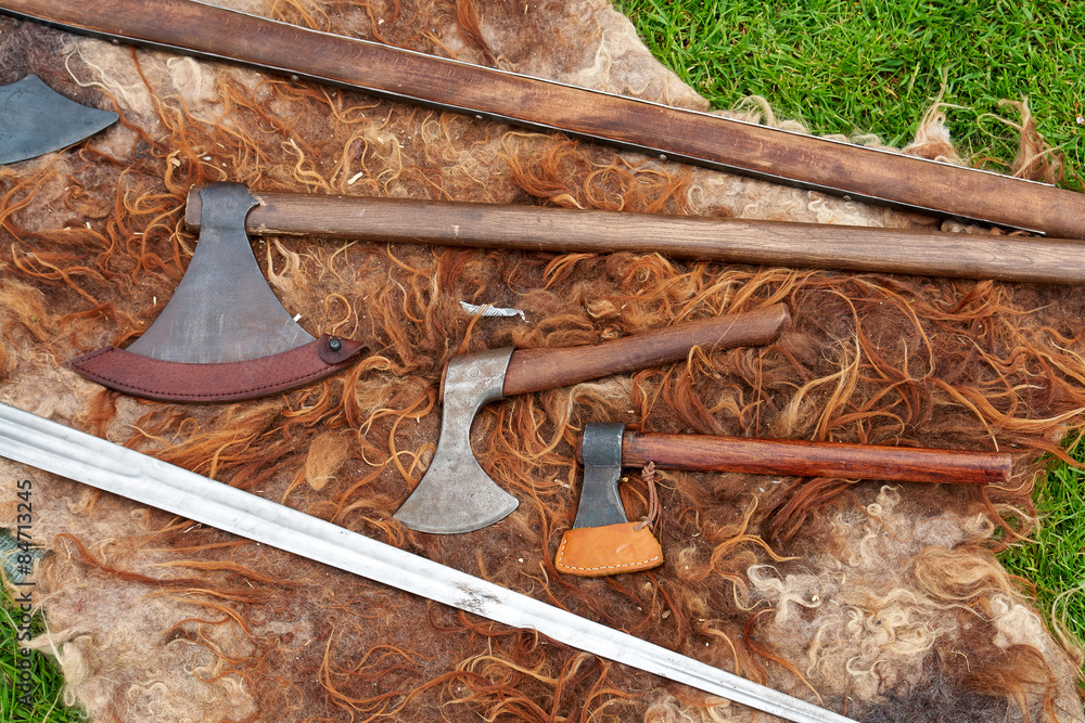 Medieval Middle Ages battle axes Stock Photo | Adobe Stock