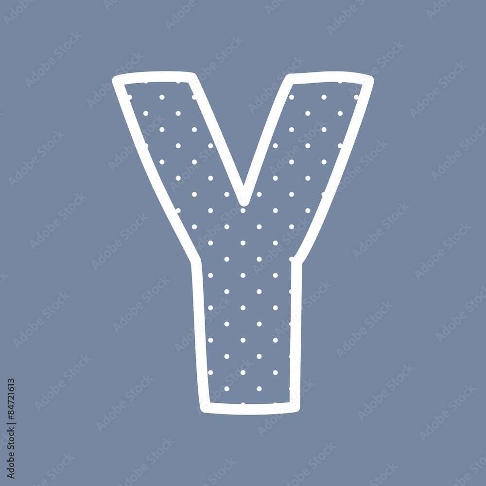 Y vector alphabet letter with white polka dots on blue background Stock ...
