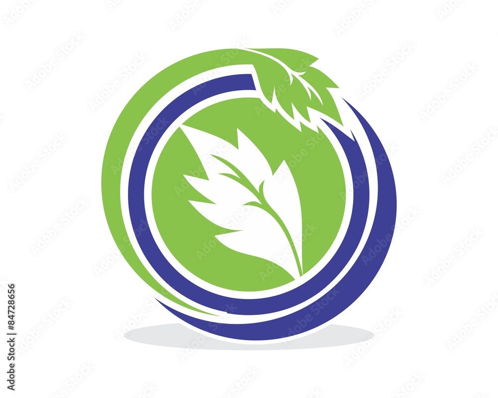 Leaf Rounded Logo Stock Vector | Adobe Stock