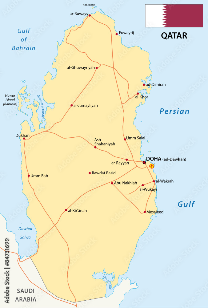 Qatar Detailed Road Map