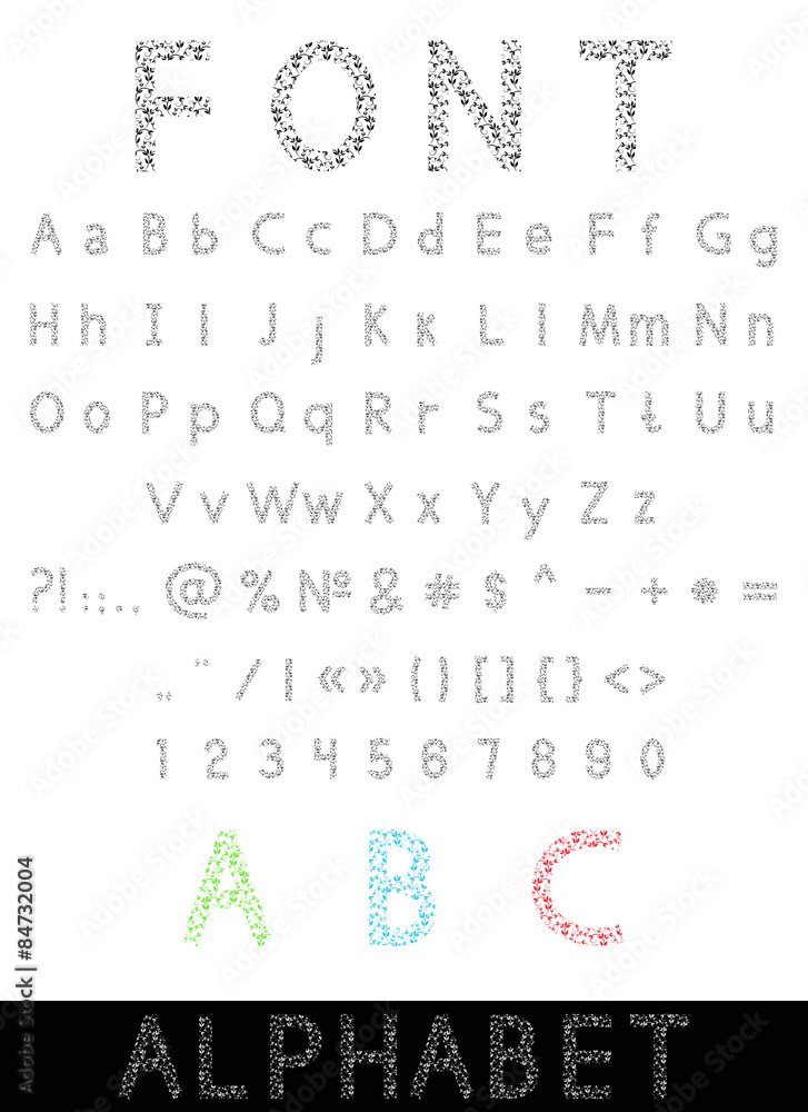 Vector font: alphabet and numbers Stock Vector | Adobe Stock