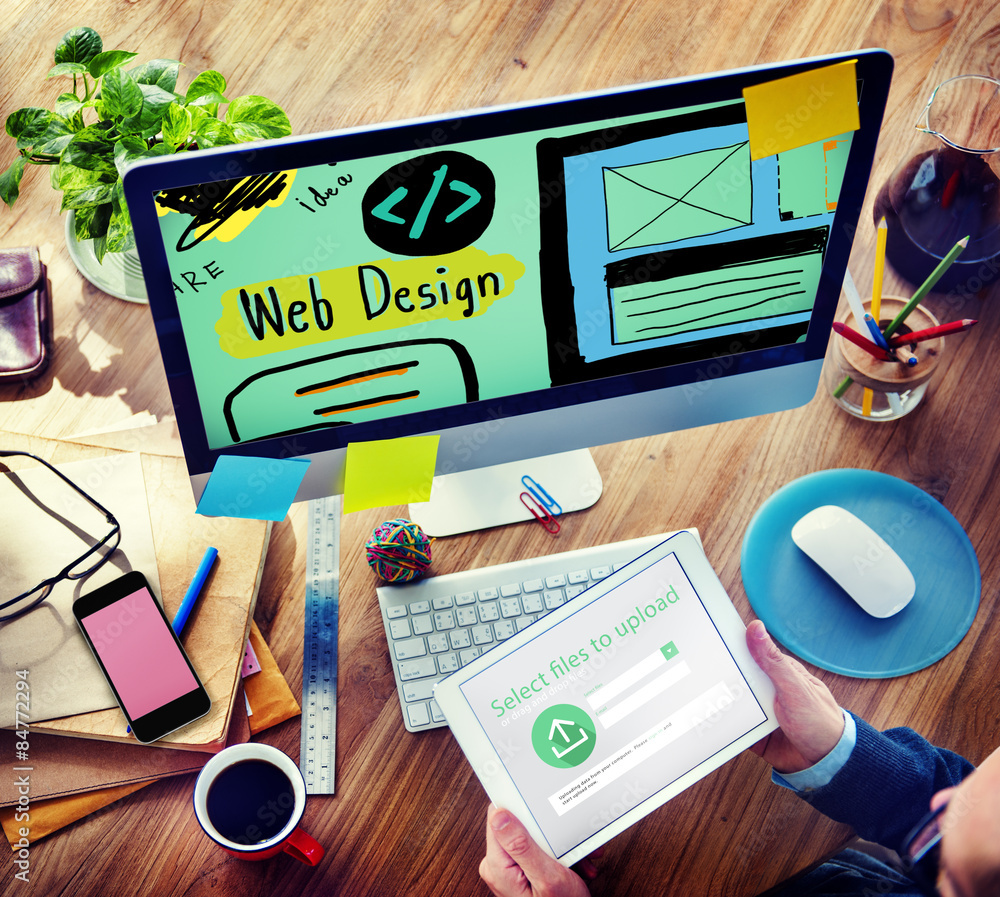 Web Design Media Content Light Bulb Inspiration Concept Stock Photo ...