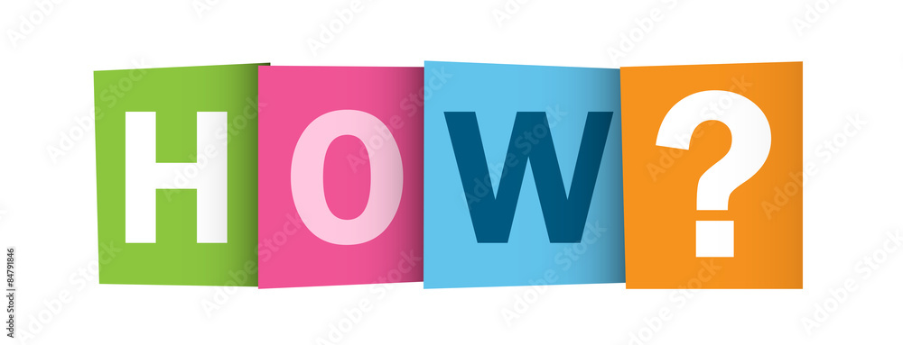 "HOW?" Vector Overlapping Letters Icon Stock Vector | Adobe Stock
