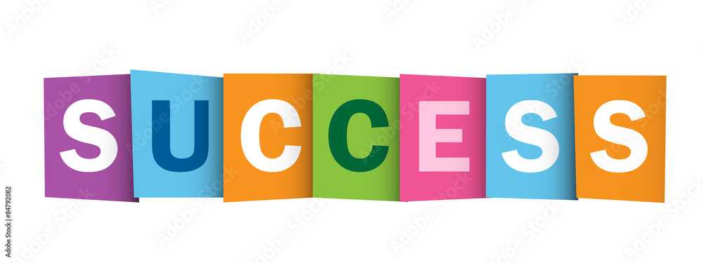 SUCCESS Vector Overlapping Letters Icon Stock Vector | Adobe Stock