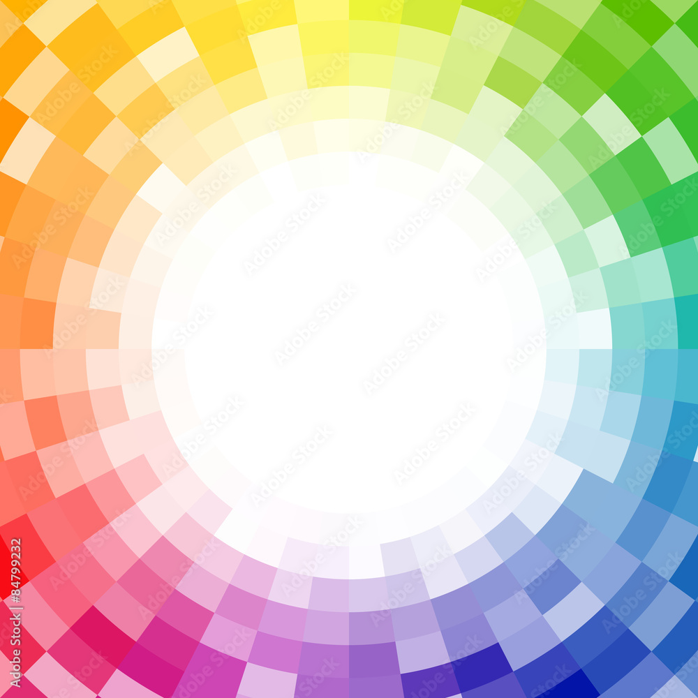 Abstract pixelated color wheel background Stock Vector | Adobe Stock
