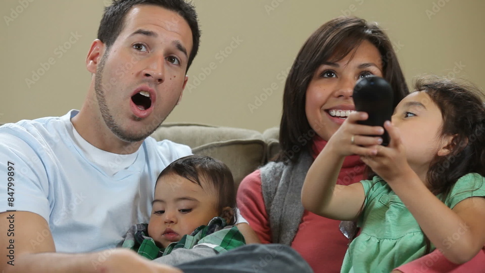 Family watching television together Stock Video | Adobe Stock