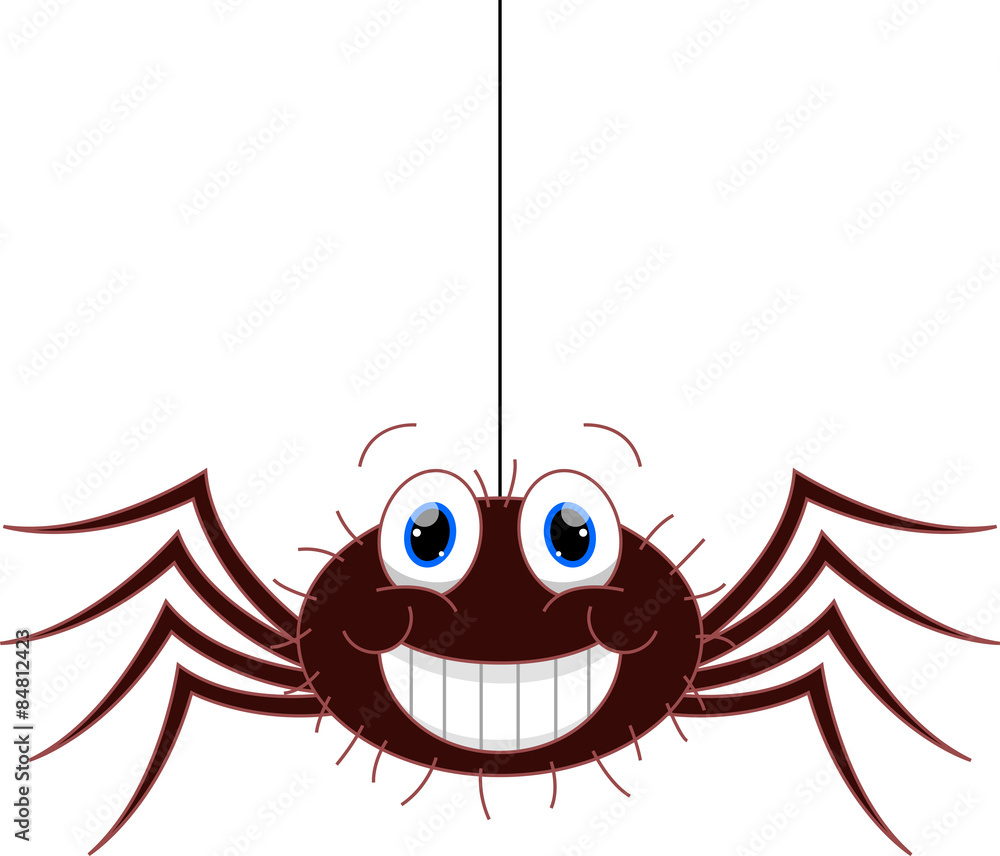 Funny spider cartoon Stock Vector | Adobe Stock