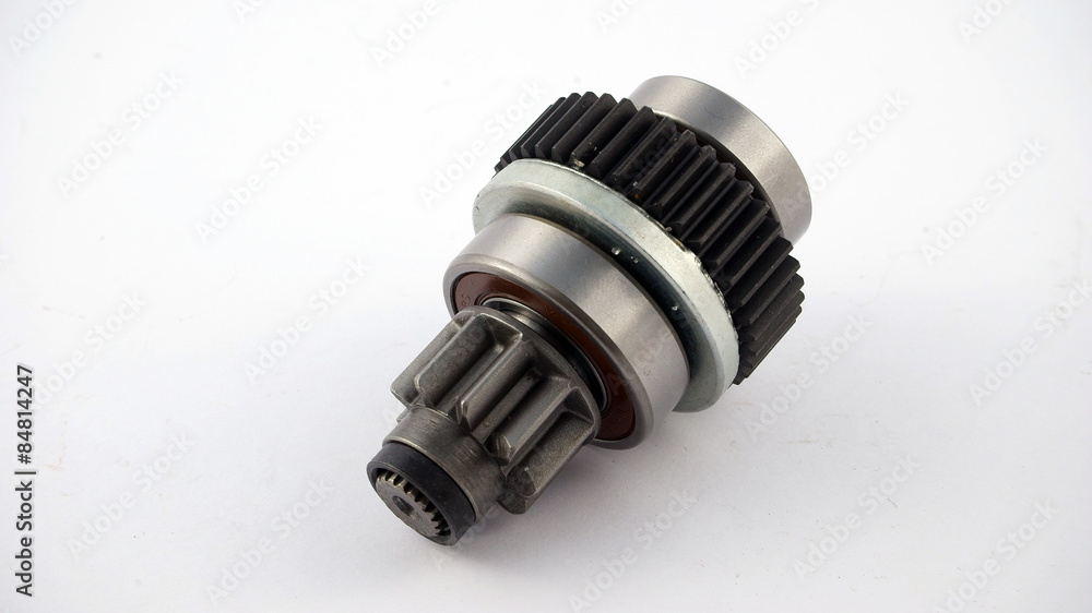 bendix / clutch, starter gear isolated on white Stock Photo | Adobe Stock