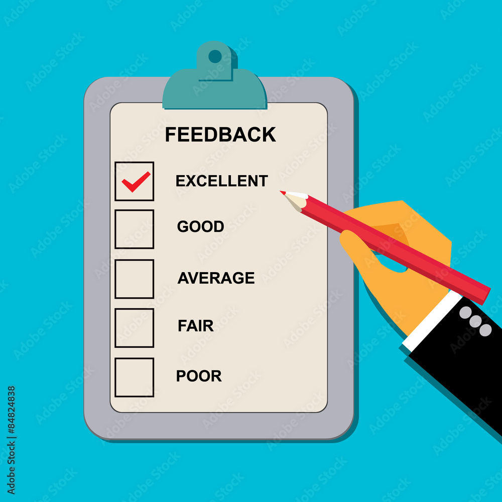 vector illustration of feedback evaluation form in flat style for web ...