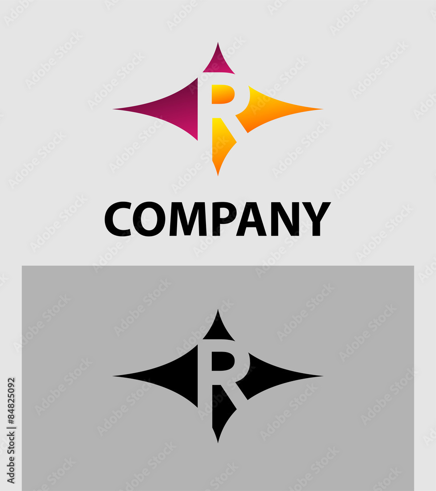 Alphabet icon R logo Stock Vector | Adobe Stock