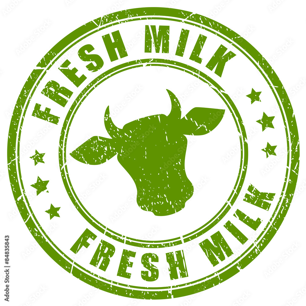 Fresh milk stamp Stock Vector | Adobe Stock