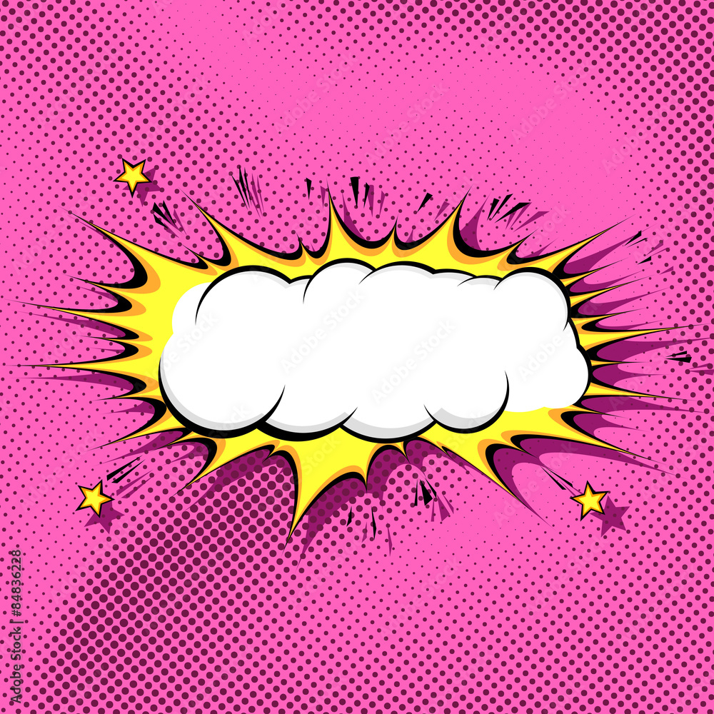 Pop-art comic book cloud background template Stock Vector | Adobe Stock