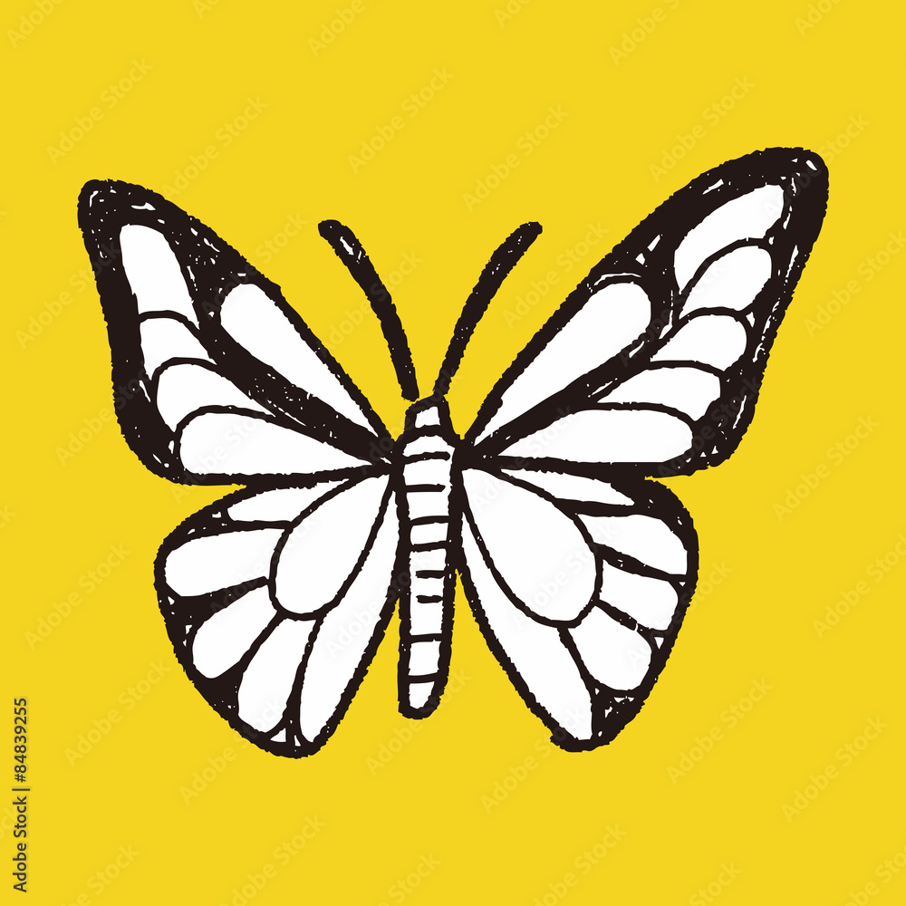 butterfly doodle Stock Vector | Adobe Stock