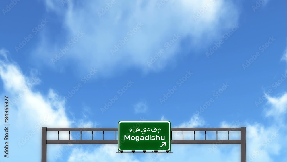 Passing under Mogadishu Somalia Highway Road Sign Stock ビデオ | Adobe Stock