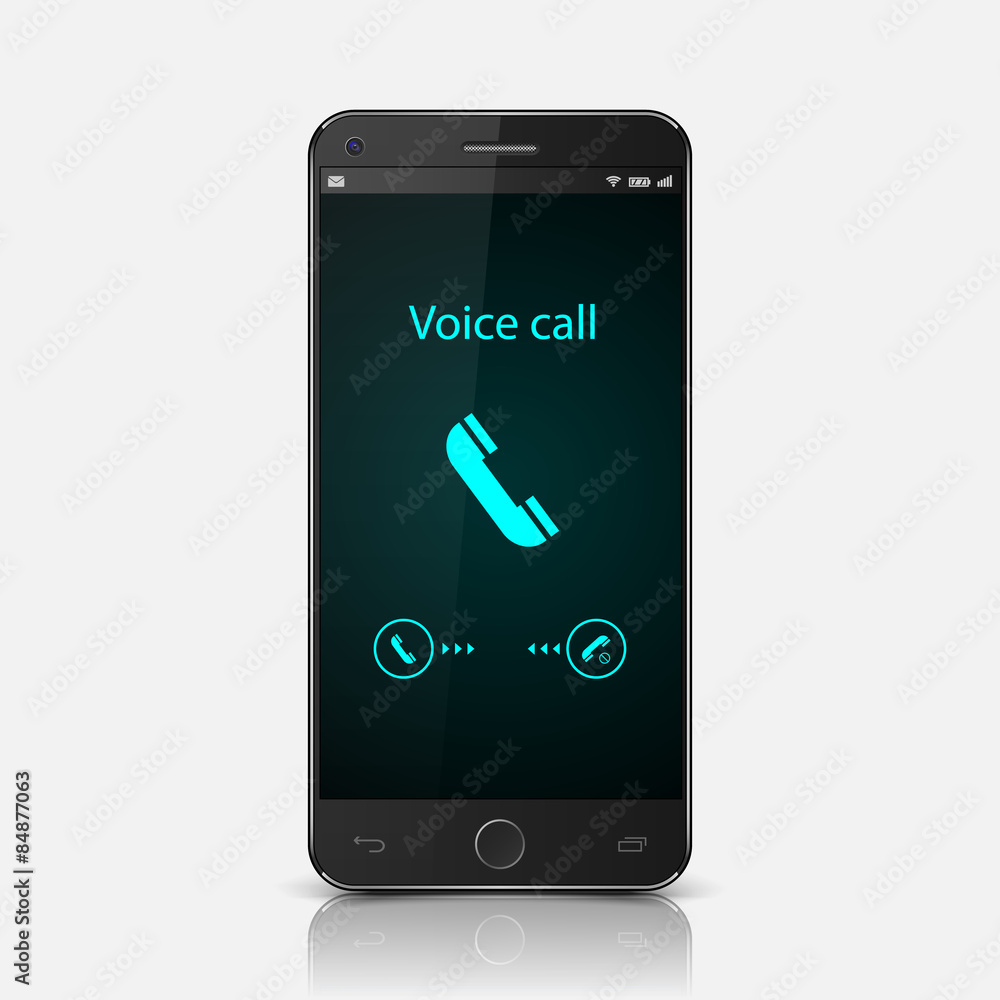 Smartphone with incoming call on display,vector Stock Vector | Adobe Stock