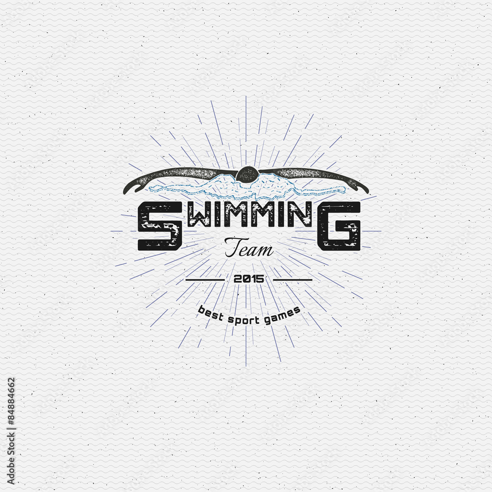 Swimming badges logos and labels for any use Stock Vector | Adobe Stock