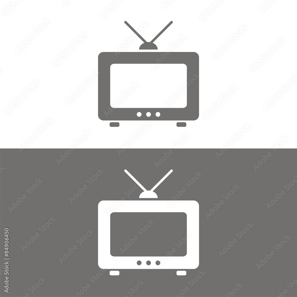 Icono televisión BN Stock Vector | Adobe Stock