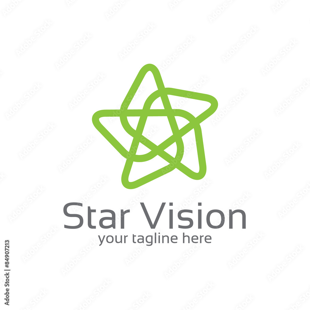 Star connected loop abstract logo design template. Simple star logo ...