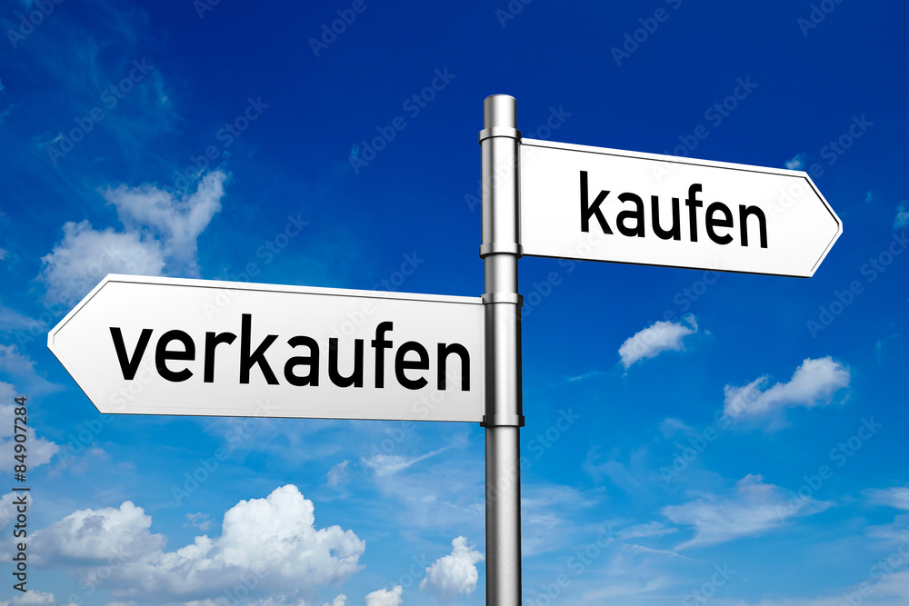 Kaufen oder Verkaufen auf Schild Stock Illustration | Adobe Stock