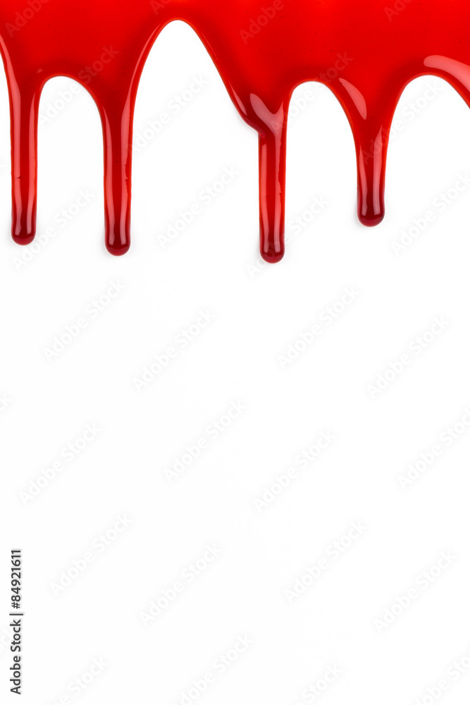 Blood oozing on white background ภาพถ่ายสต็อก | Adobe Stock