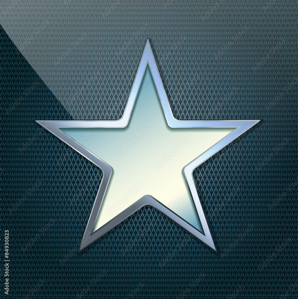 vector illustration of chrome star on grid background Stock Vector ...