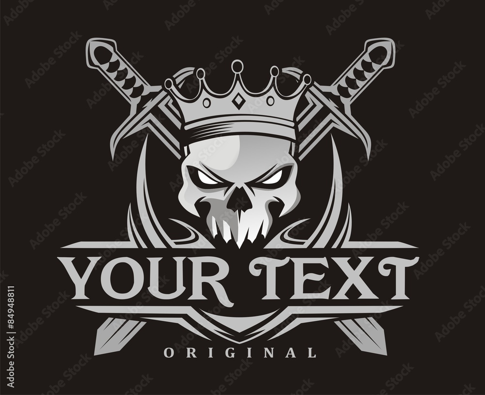 King Skull Sword Stock Illustration | Adobe Stock