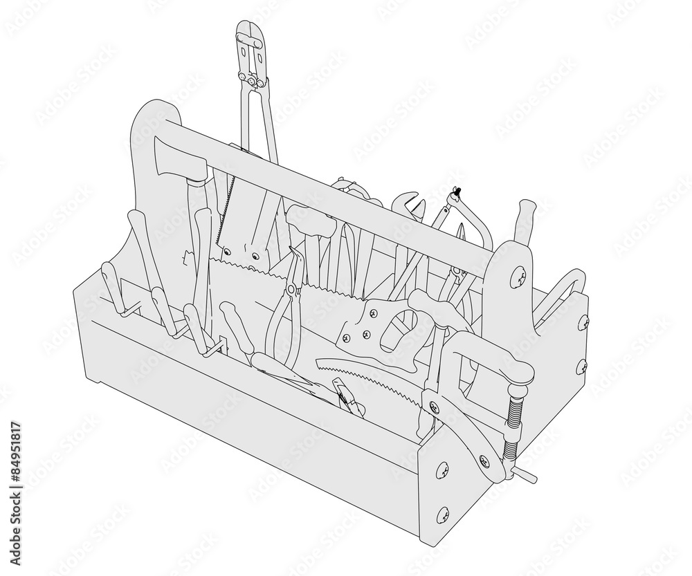 2d cartoon image of toolbox Stock Illustration | Adobe Stock