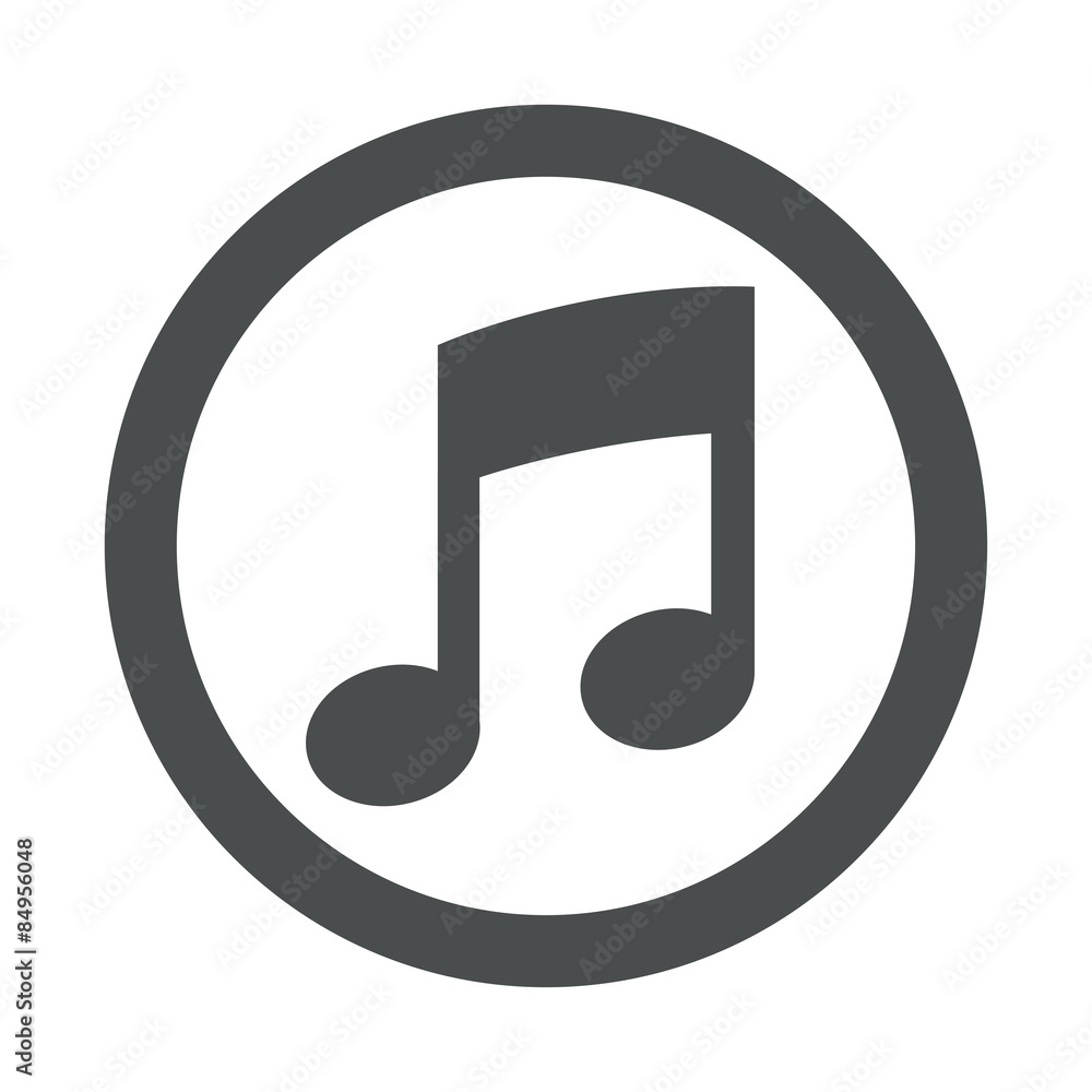 Icono redondo simbolo musica gris Stock Illustration | Adobe Stock