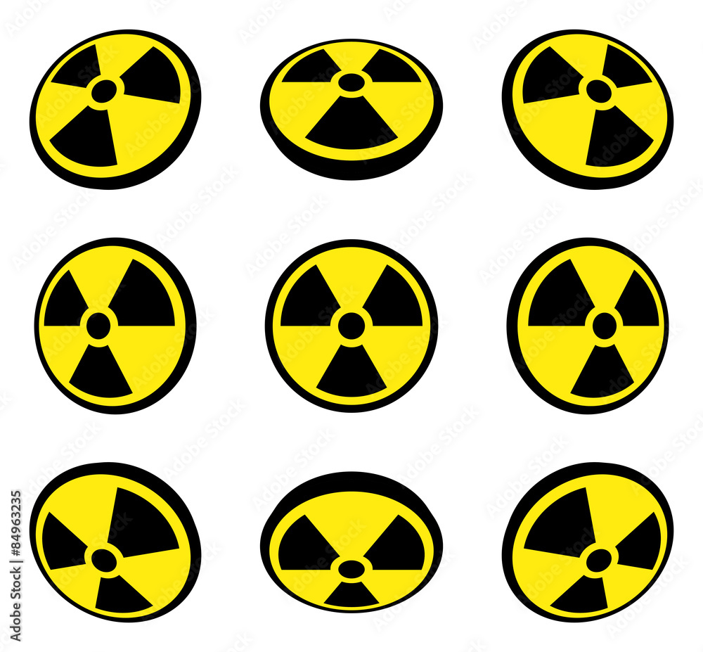 Radioactive symbol in different perspective views. Stock Vector | Adobe ...