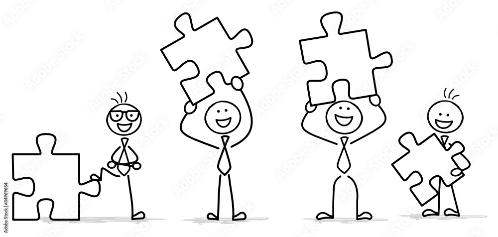 Strichmännchen Puzzle Stock ベクター | Adobe Stock
