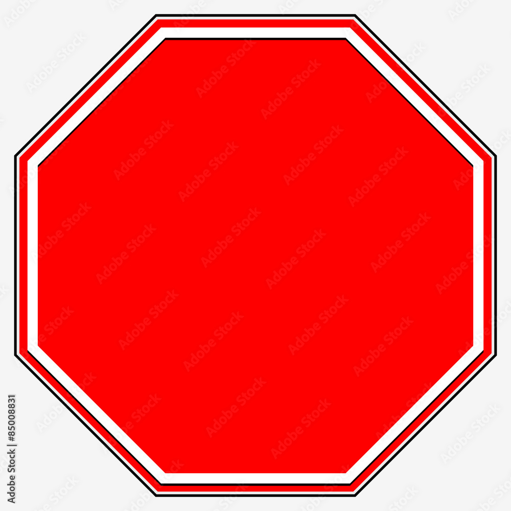 Blank stop sign. Blank red octagonal prohibition, restriction ro Stock ... Blank stop sign. Blank red octagonal prohibition, restriction ro Stock ...