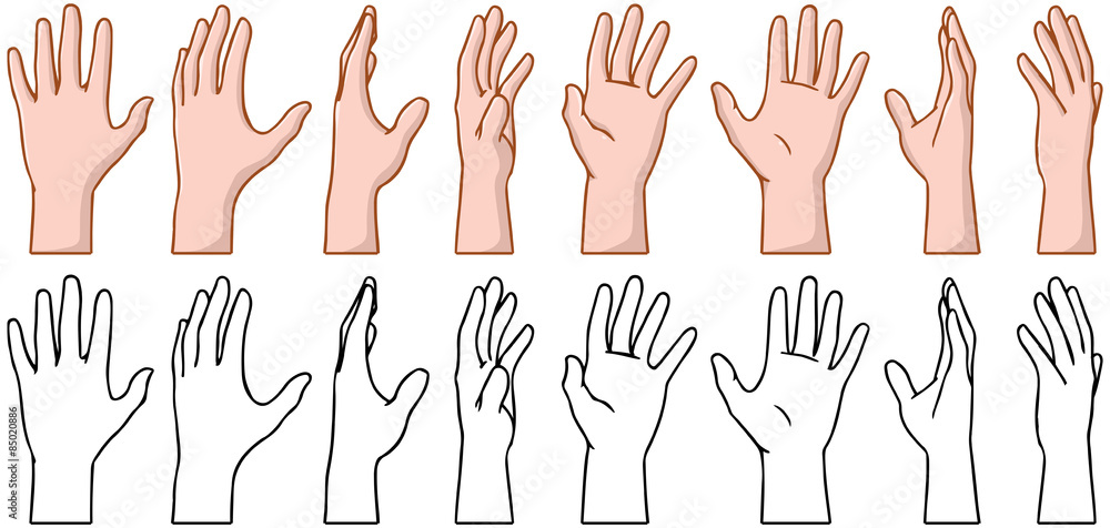 Hand 360 Turn Around Rotation View Stock Vector | Adobe Stock