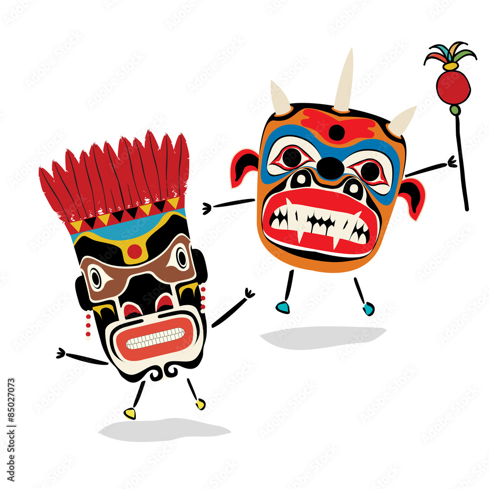 Ancient shaman characters Stock Vector | Adobe Stock