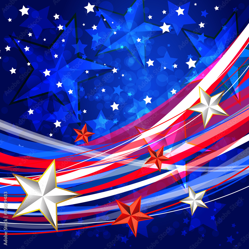 Patriotic Background. Elements are in separate layers and grouped. Very ...