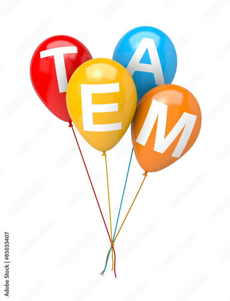 Bunch of Balloons Team Concept Stock Illustration | Adobe Stock